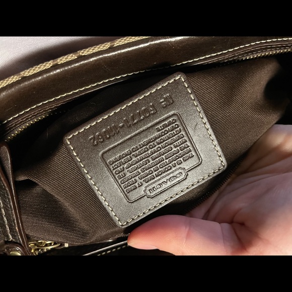 Coach | Bags | Coach Brown Canvas And Leather With Gold Hardware ...